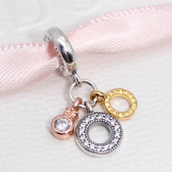 Pandora | Jewelry | Pandora Triple Monogram Logo Dangle Charm | Poshmark